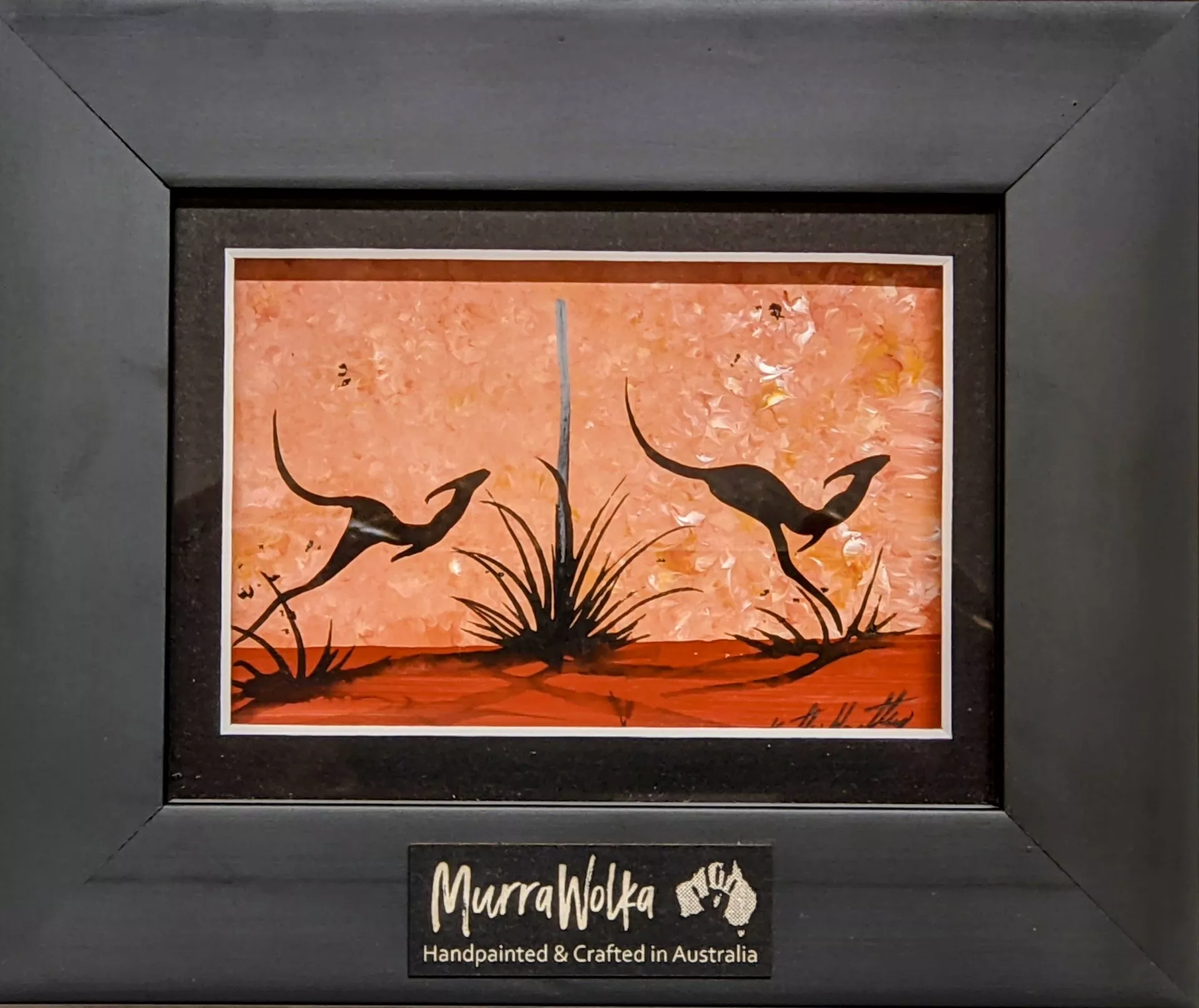 Original Aboriginal art by residents Queensland group framed