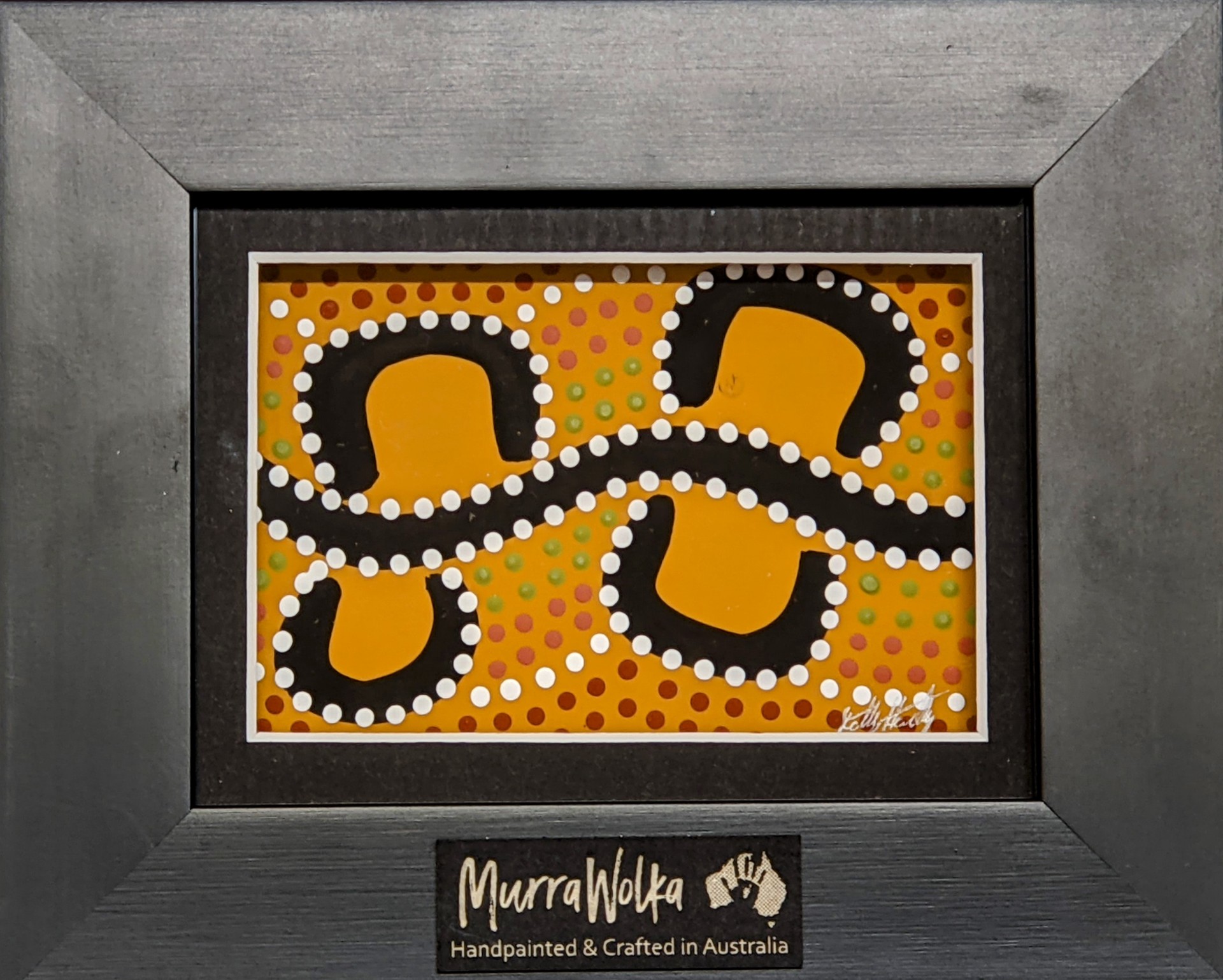 Original Aboriginal art by residents Queensland group framed