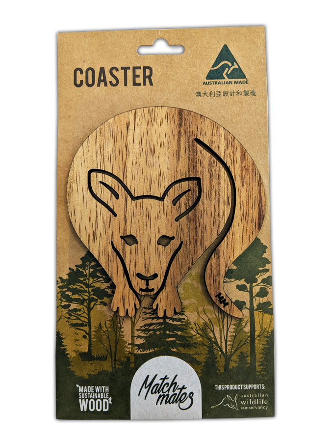 Timber Coaster Kangaroo