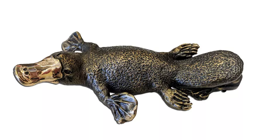 bronze platypus icon Australia animal hand made in Australia