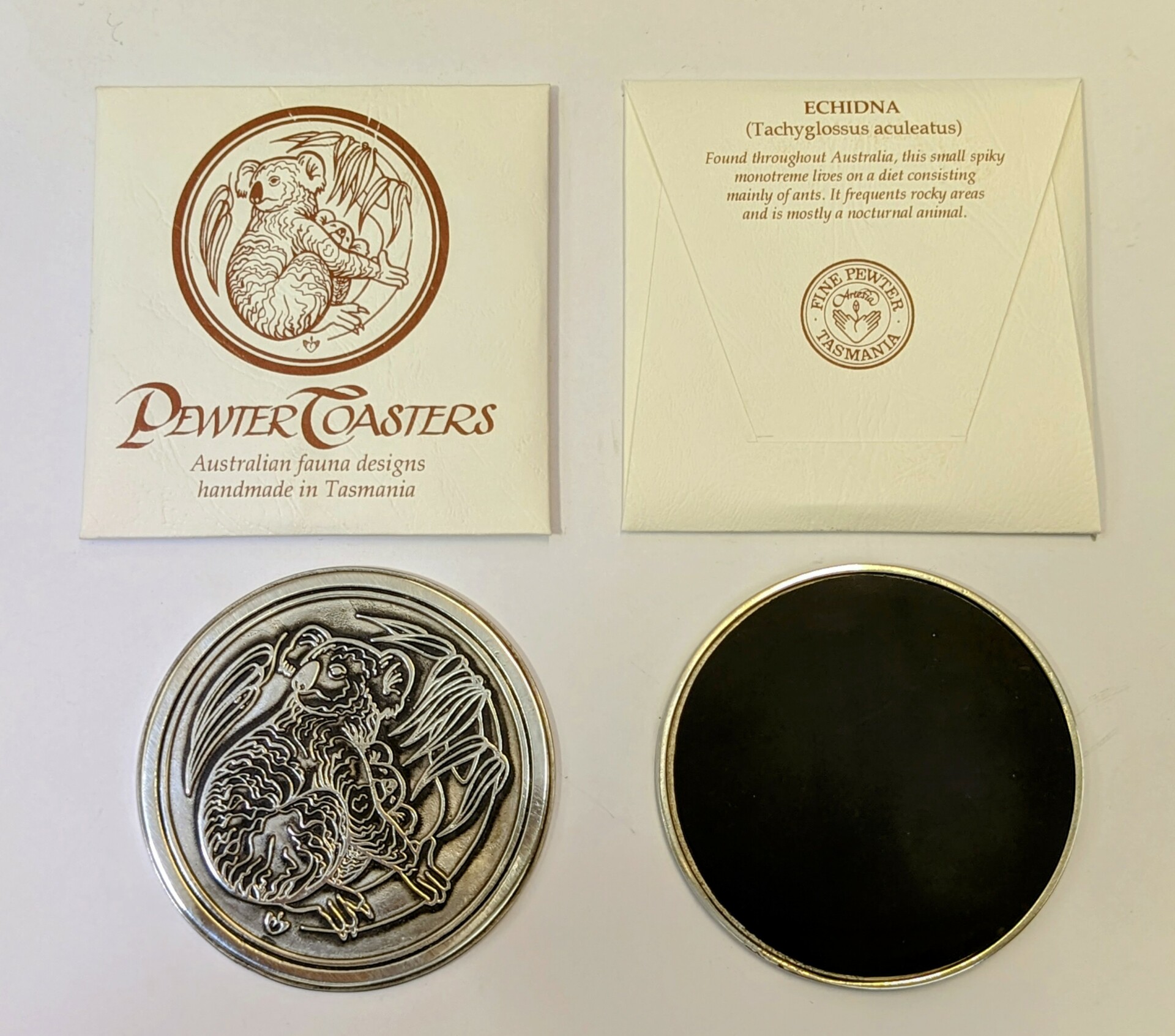 Pewter Coasters designed hand crafted Australian tableware