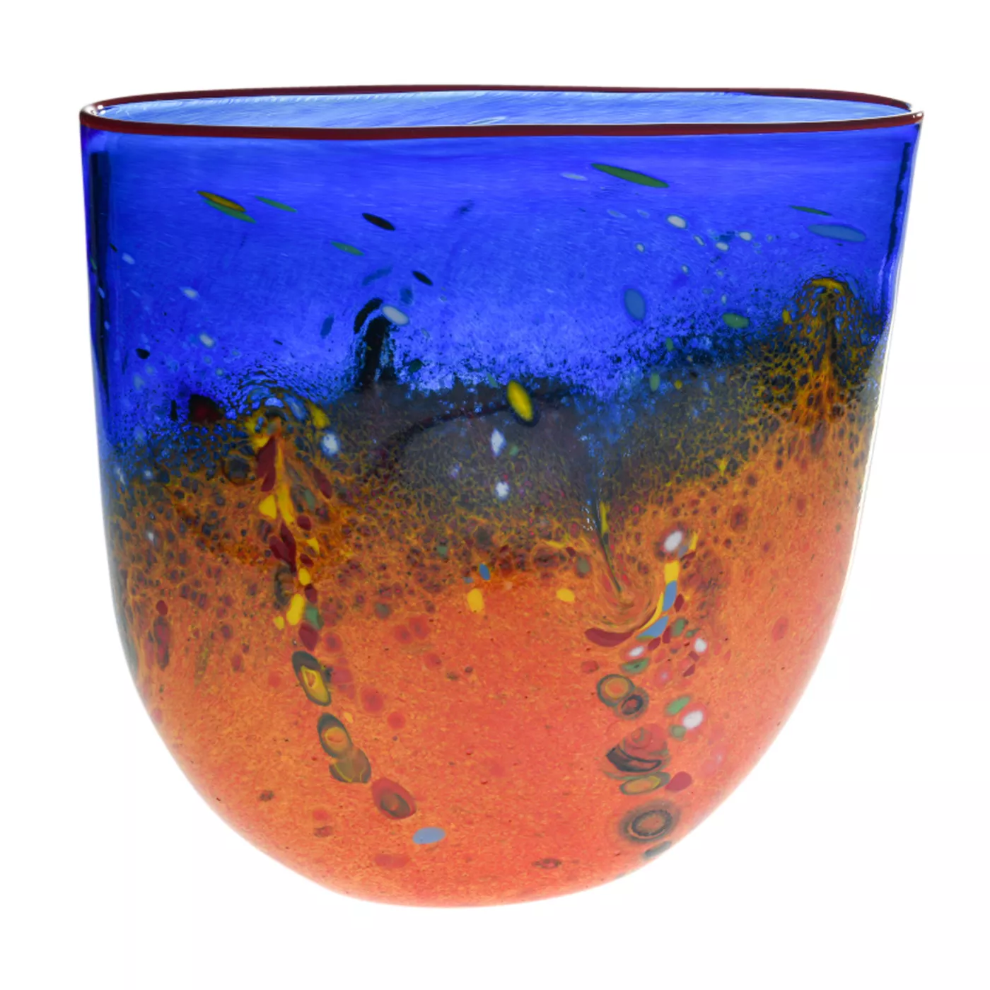 Handblown glass vase Australian Red Centre beautiful colours