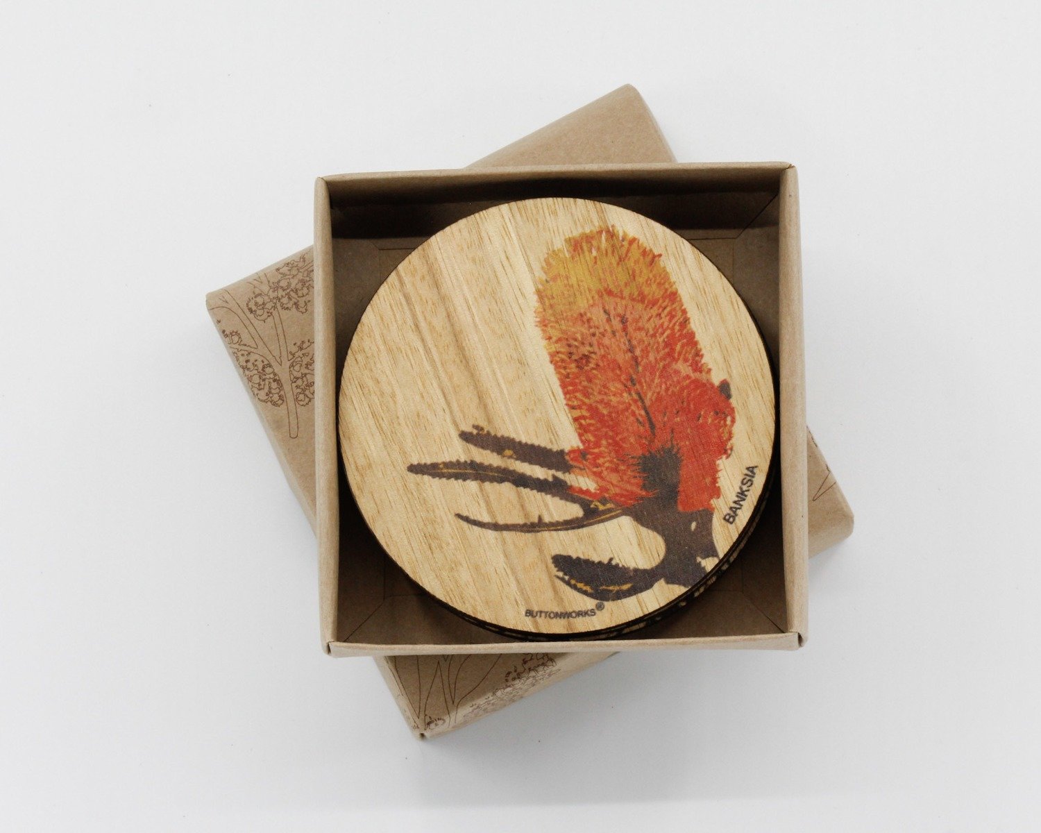 Buttonworks Australia Coloured Wildflower Coasters - Gifts and Souvenirs