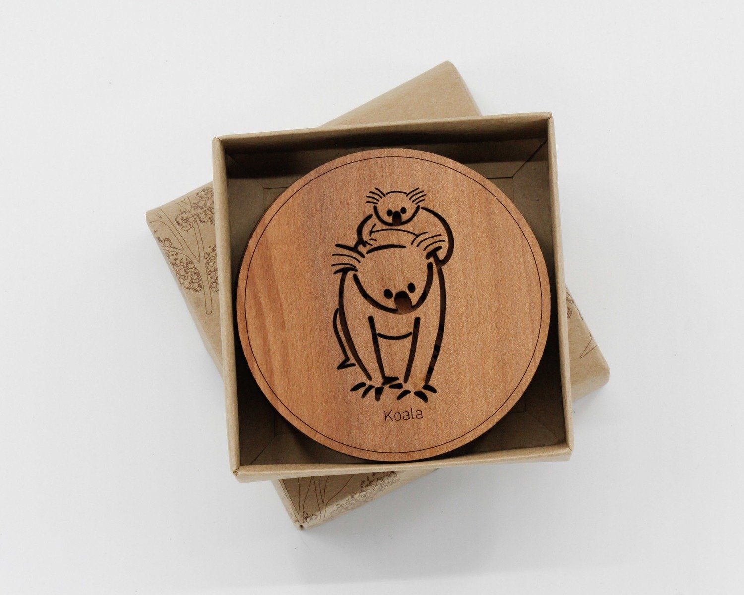 Buttonworks Australian Wooden Australian Animal Coasters - Round