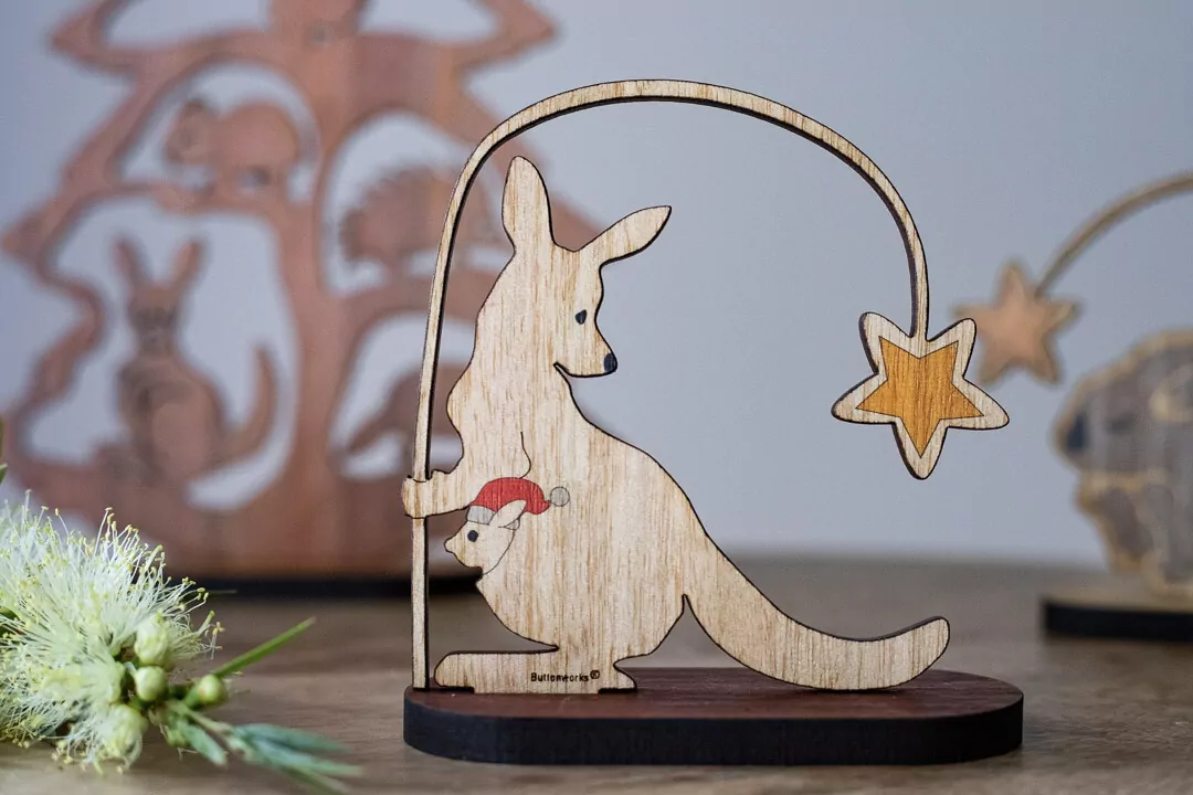 Buttonworks Australian Christmas Kangaroo Decoration - Gifts and Souvenirs